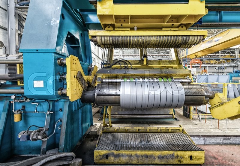 Machine for cutting steel coils. | Stock image | Colourbox