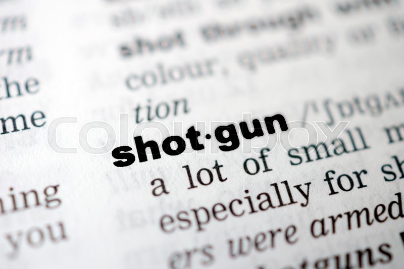 Closeup page with text SHOTGUN in ... | Stock image | Colourbox