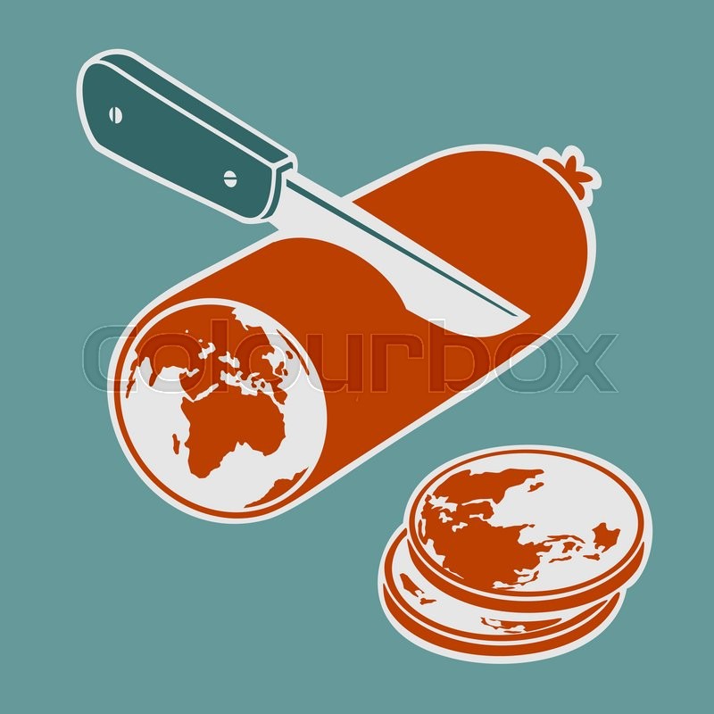 World cut into pieces eps 8 file ... | Stock vector | Colourbox