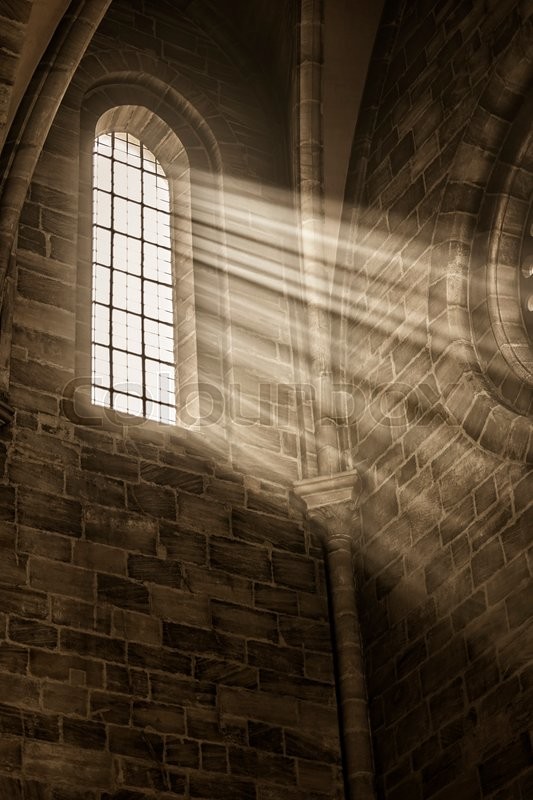 Sunlight Streaming Through Church Windows