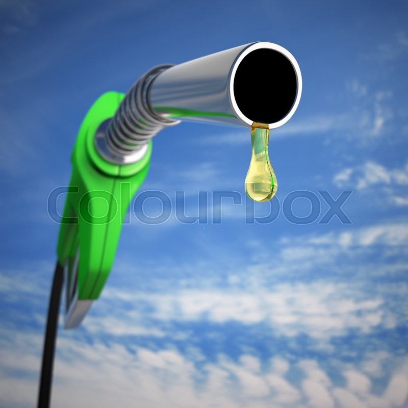 Gas pump with a drop of gasoline. Depth ... | Stock image | Colourbox
