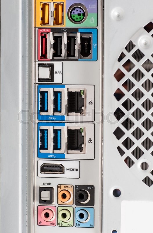 Rear panel connectors | Stock image | Colourbox