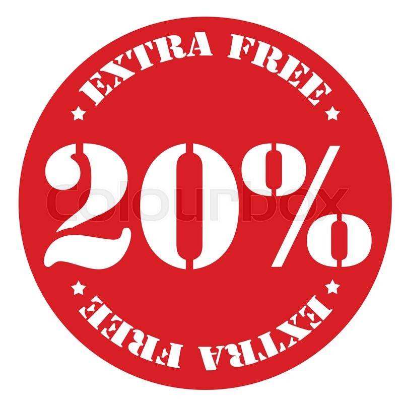 Red stamp with text 20% Extra ... | Stock vector | Colourbox