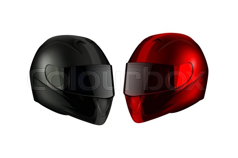 Realistic Detailed Motorcycle Helmets ... | Stock vector | Colourbox