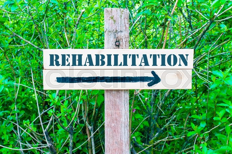 REHABILITATION written on Directional ... | Stock image | Colourbox