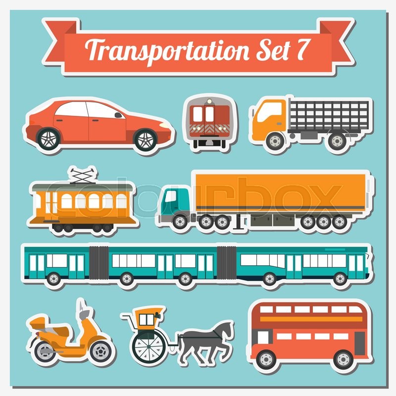 Set of all types of transport icon ... | Stock vector | Colourbox