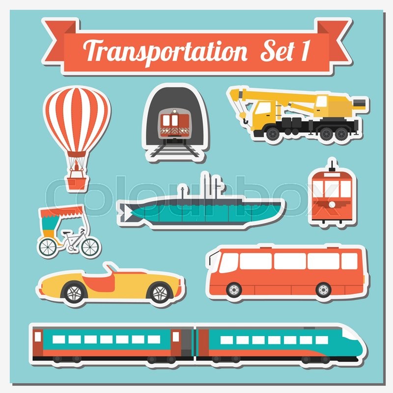 Set of all types of transport icon ... | Stock vector | Colourbox