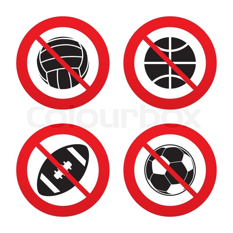 No, Ban or Stop signs. Sport balls ... | Stock vector | Colourbox