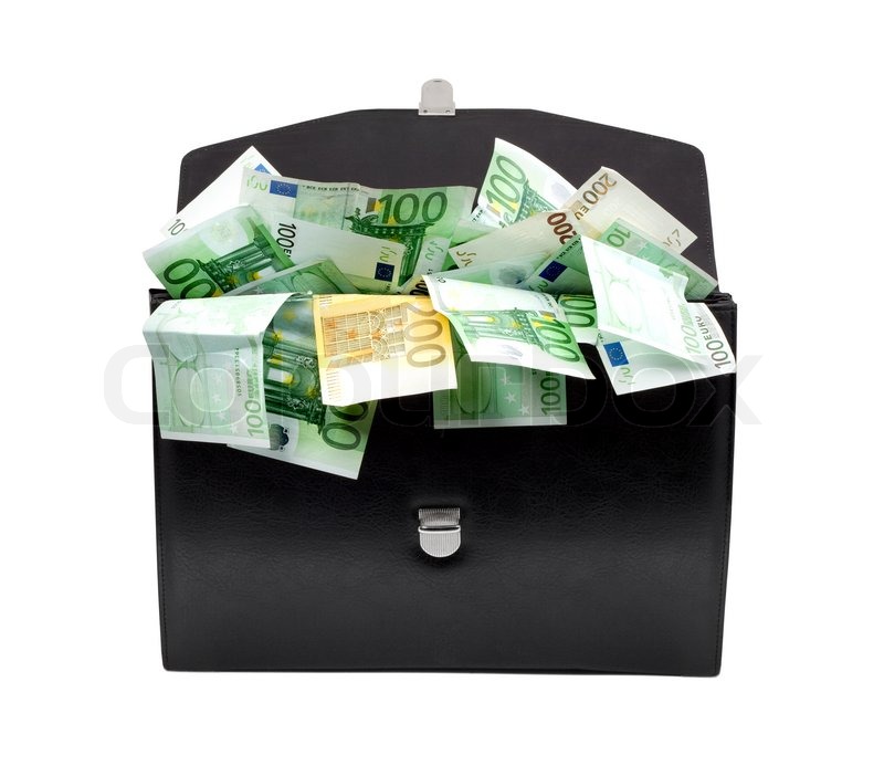 Schwarze Aktentasche mit Geld auf ... | Stock Bild | Colourbox