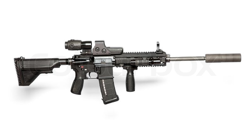 US Army M4 rifle isolated on white | Stock image | Colourbox