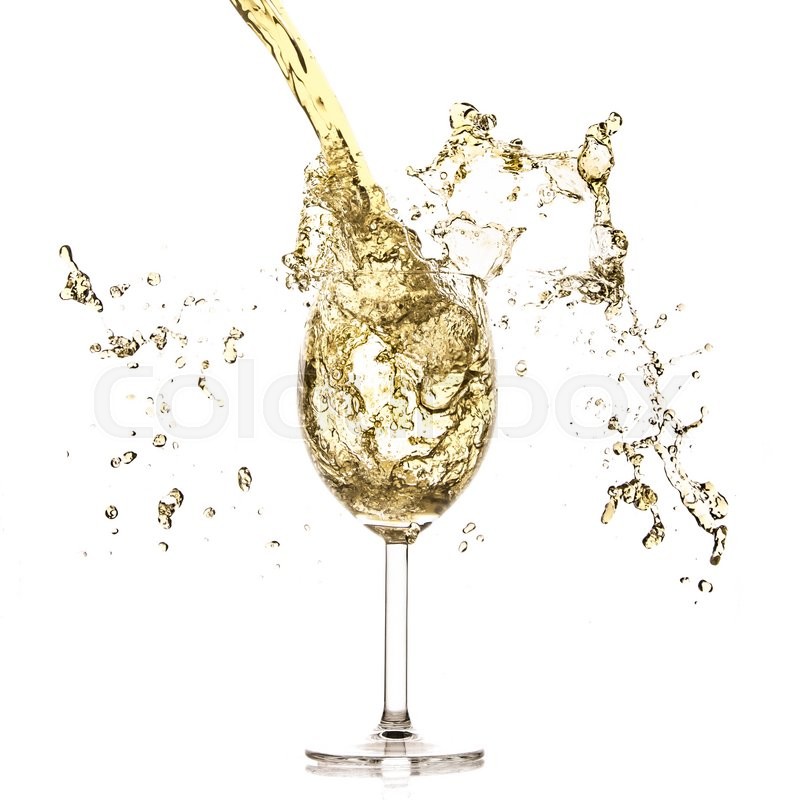 White wine splash isolated on white | Stock image | Colourbox