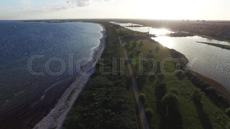 Aerial view of Broendby beach, Denmark | Stock video | Colourbox
