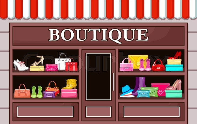 Picture of a fashion boutique with ... | Stock vector | Colourbox