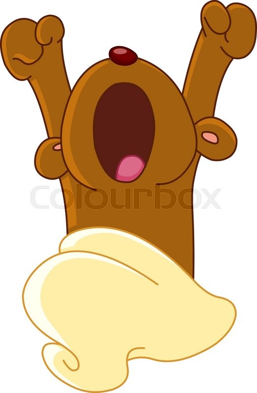 Teddy bear waking up or going to ... | Stock vector | Colourbox