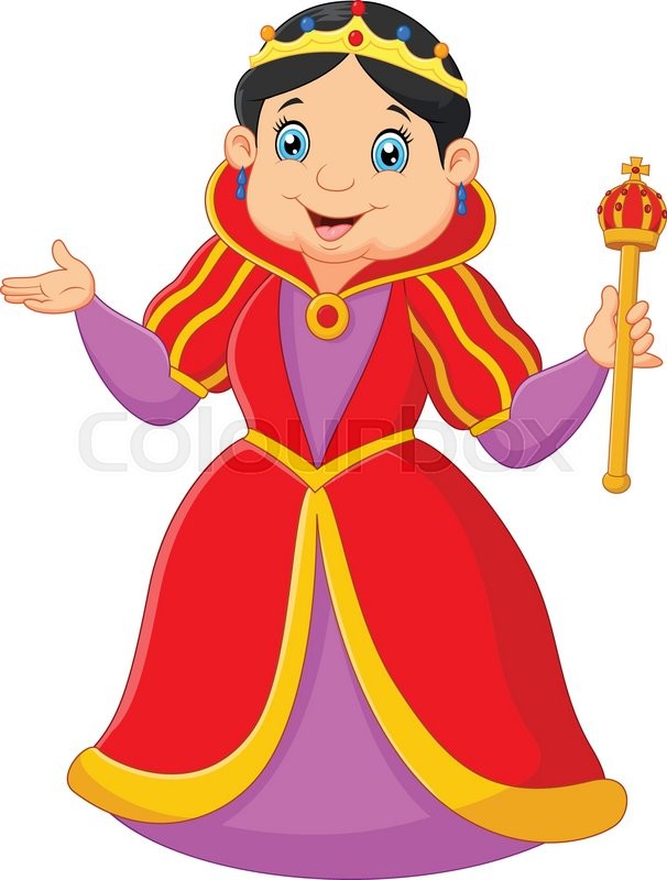 Vector illustration of Cartoon queen ... | Stock vector | Colourbox
