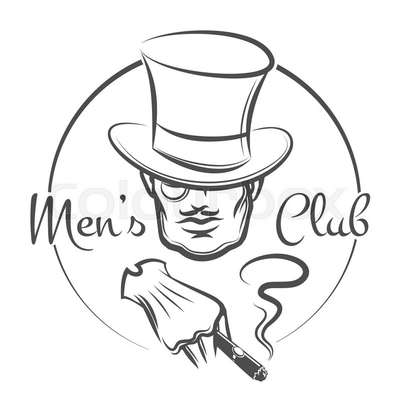 Mens Club logo or emblem. Man in the ... | Stock vector | Colourbox