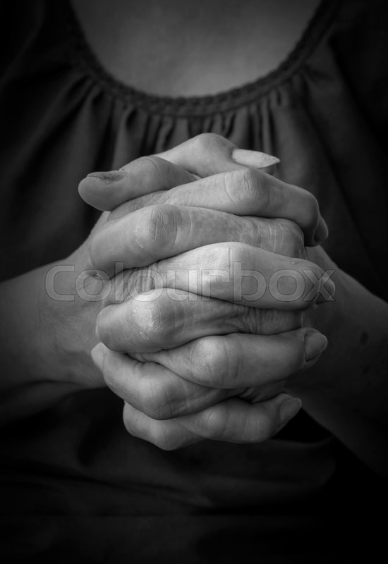 Praying Hands, old woman hands | Stock image | Colourbox