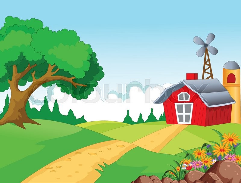 Vector illustration of Farm background ... | Stock vector | Colourbox