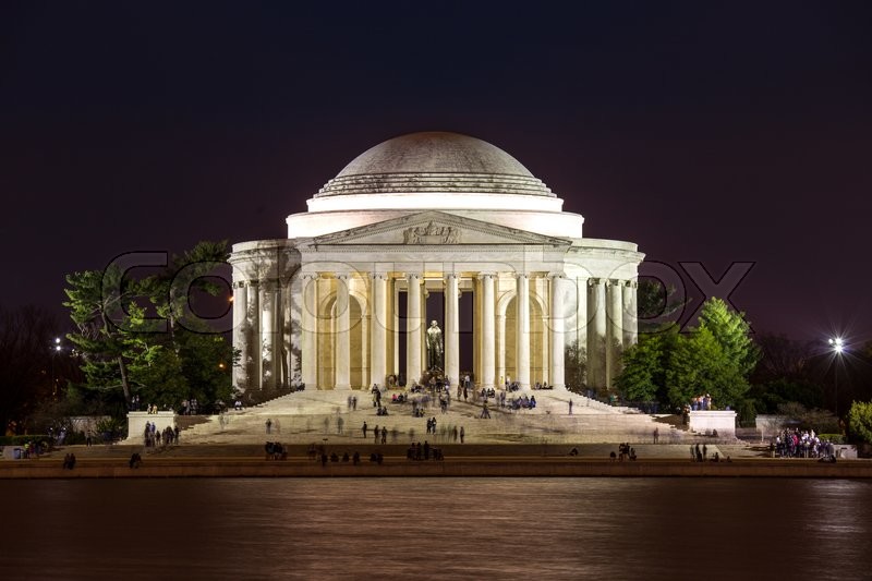 Thomas Jefferson Memorial building at dusk Washington, DC | Stock Photo ...