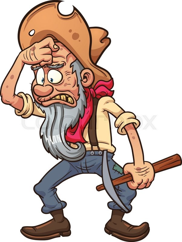 Sad gold miner. Vector clip art ... | Stock vector | Colourbox