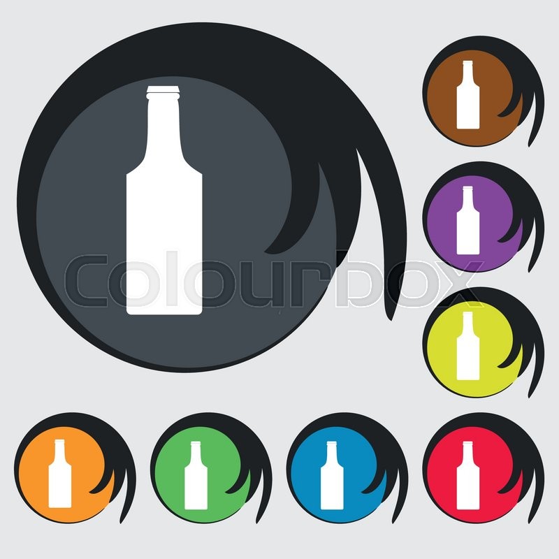 Bottle icon sign. Symbol on eight ... | Stock vector | Colourbox
