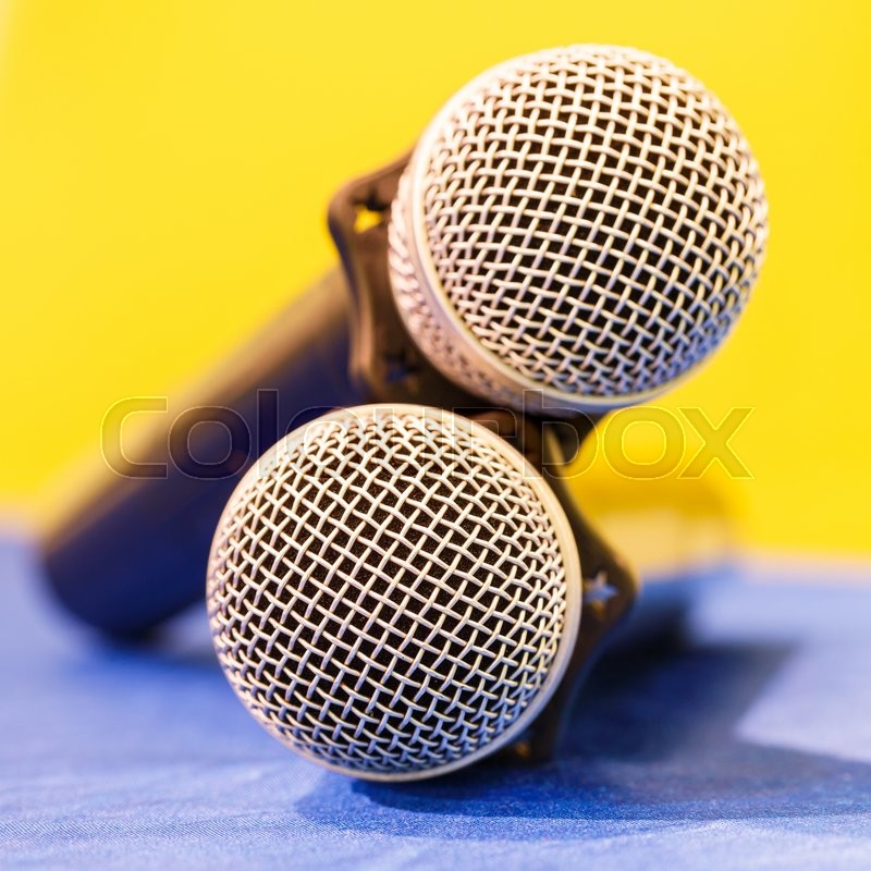 Close up old wireless microphone in ... | Stock image | Colourbox