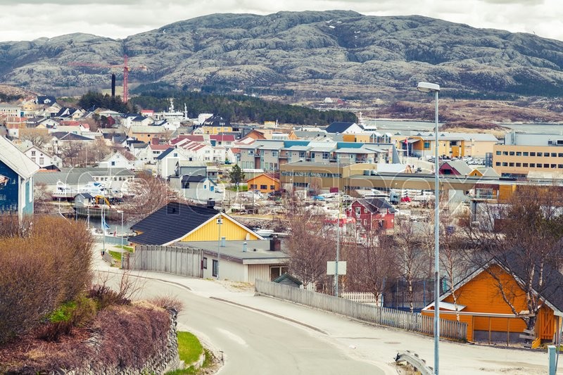 Rorvik, Norwegian town with colorful ... | Stock image | Colourbox