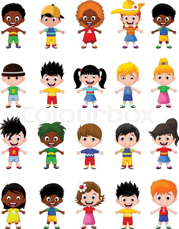 Vector illustration of happy kid ... | Stock vector | Colourbox