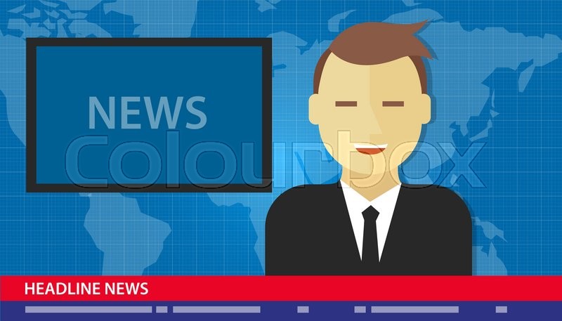 Anchor man news headline breaking tv ... | Stock vector | Colourbox