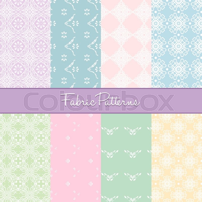 Collection of fabric patterns, ... | Stock vector | Colourbox
