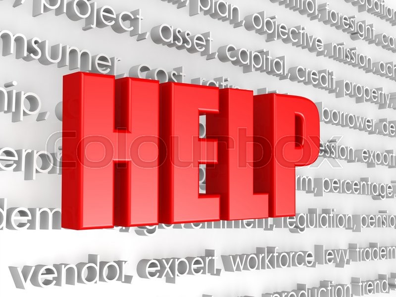 Help in word cloud | Stock image | Colourbox