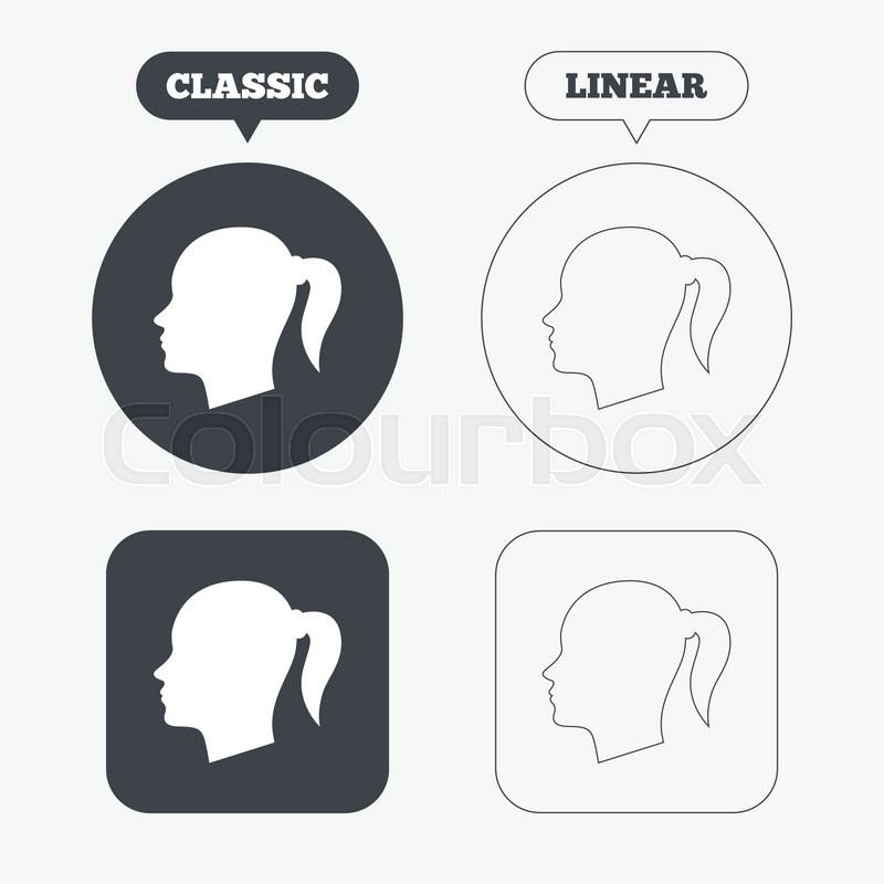 Head sign icon. Female woman human ... | Stock vector | Colourbox