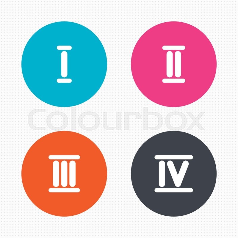Circle buttons. Roman numeral icons. ... | Stock vector | Colourbox