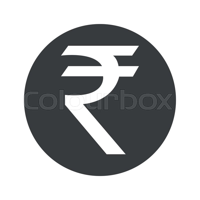 Indian rupee symbol in black circle, ... | Stock vector | Colourbox
