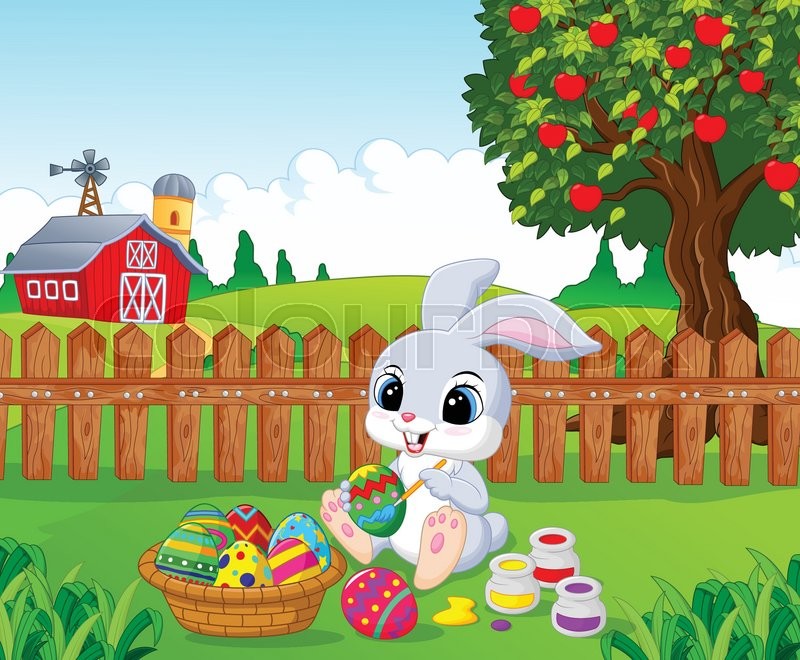 Vector illustration of Cute Easter ... | Stock vector | Colourbox