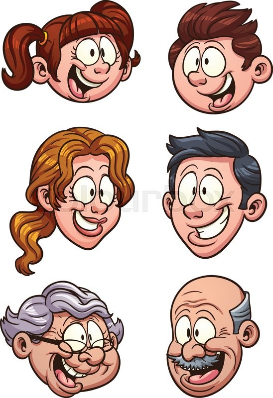 Cartoon family heads. Vector clip art ... | Stock vector | Colourbox