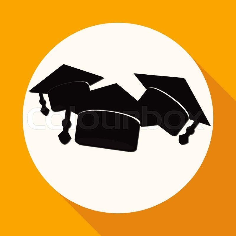 Icon Graduation cap on white circle ... | Stock vector | Colourbox