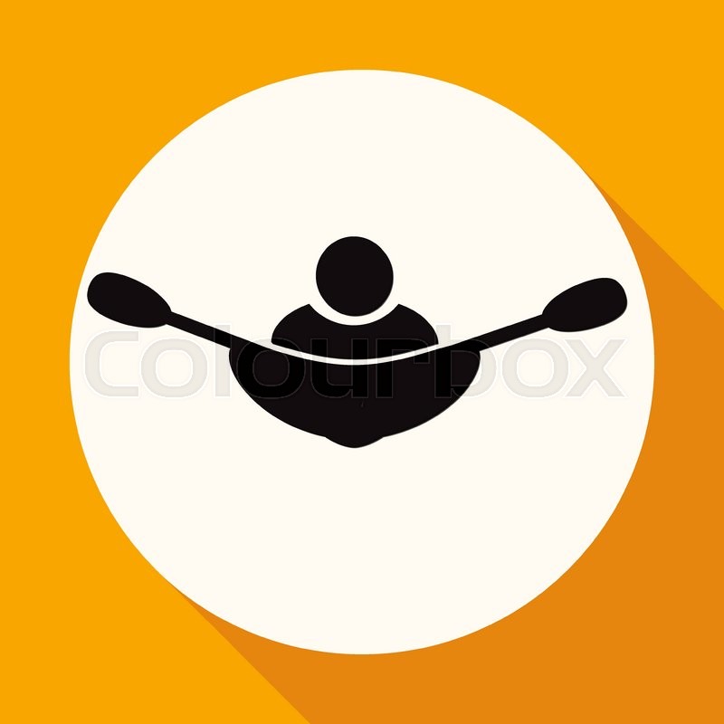 Rowing icon on white circle with a ... | Stock vector | Colourbox