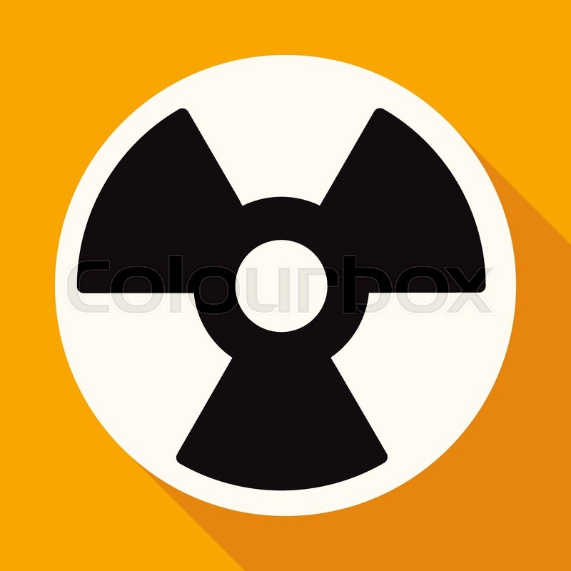 Radiation symbol on white circle with ... | Stock vector | Colourbox