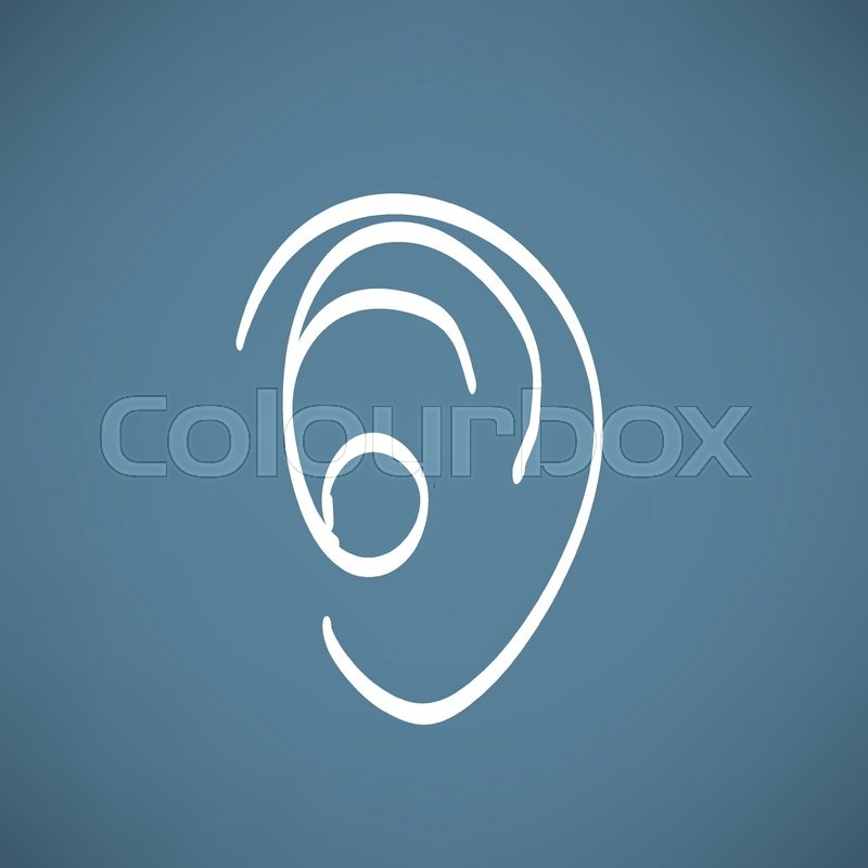 Human ear. Doodle style | Stock vector | Colourbox