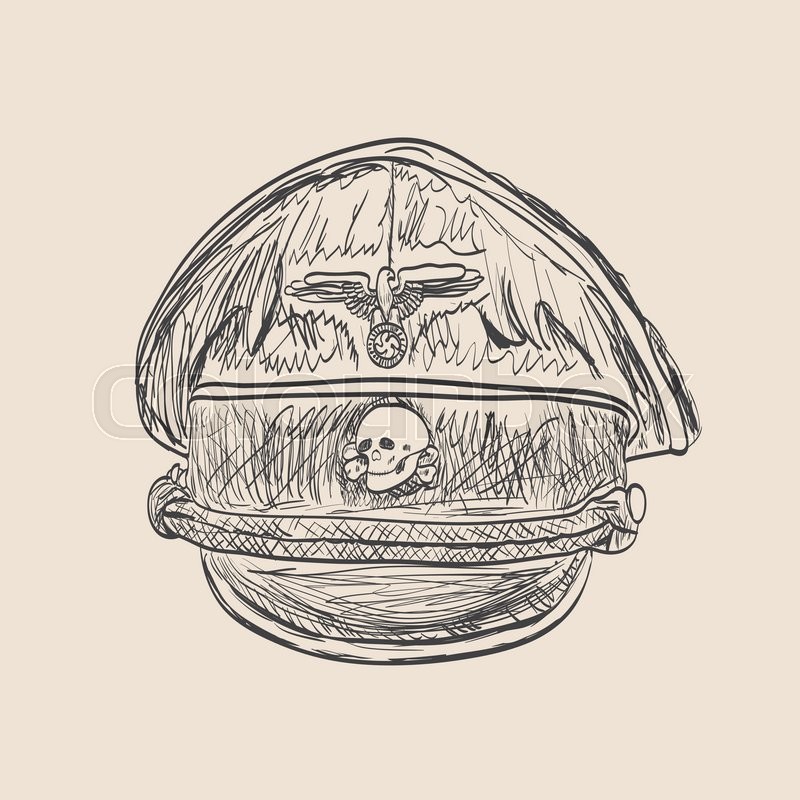 Nazi cap sketch style | Stock vector | Colourbox