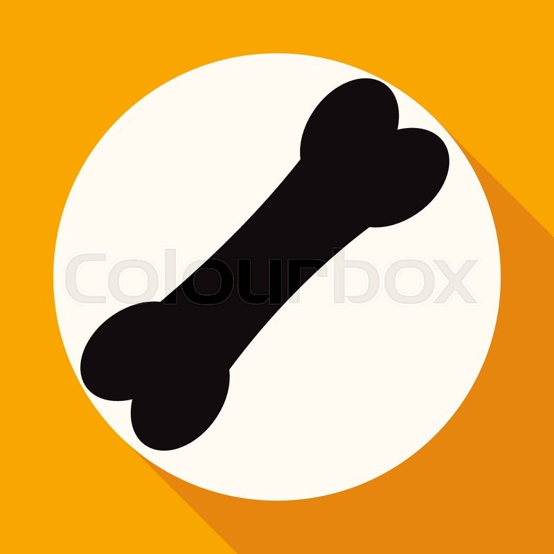 Icon Outlined Dog Bone on white circle ... | Stock vector | Colourbox