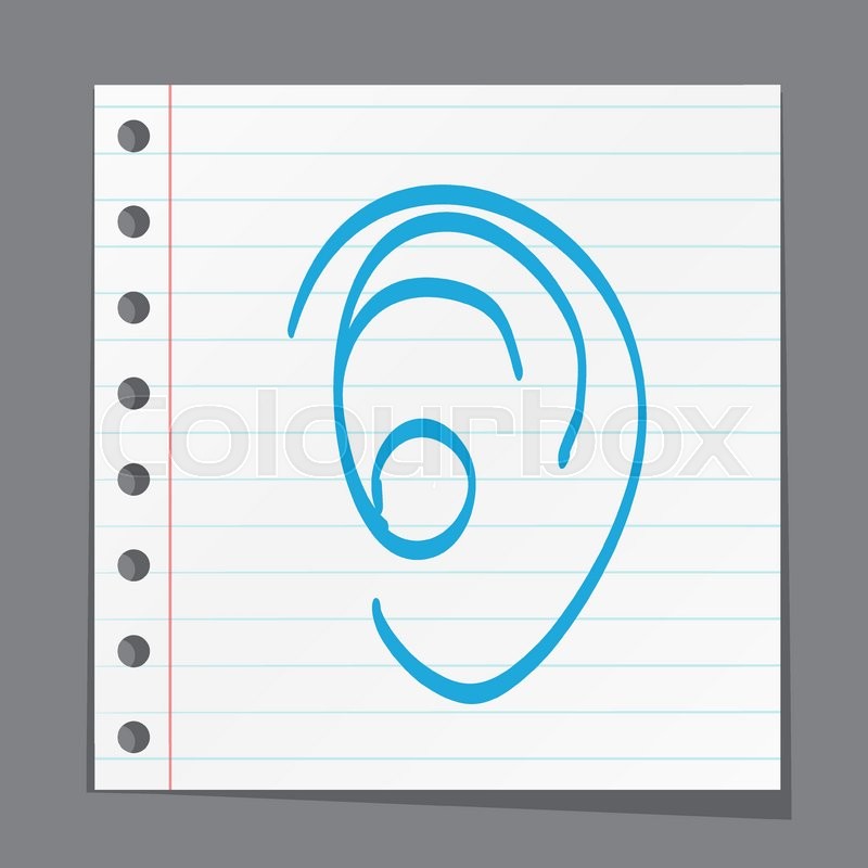 Human ear. Doodle style | Stock vector | Colourbox