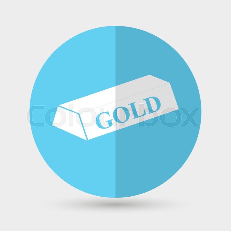 Gold bar isolated on blue background | Stock vector | Colourbox