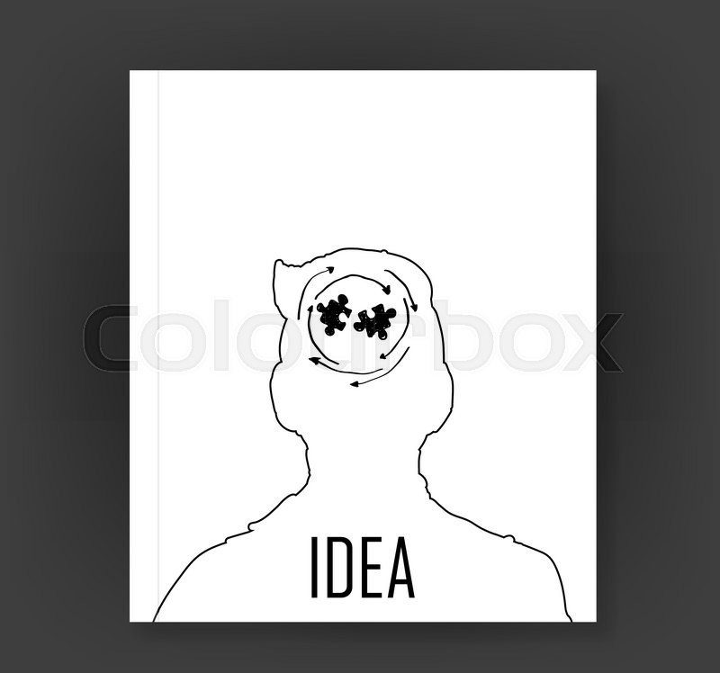 Hand drawn human head and science ... | Stock vector | Colourbox