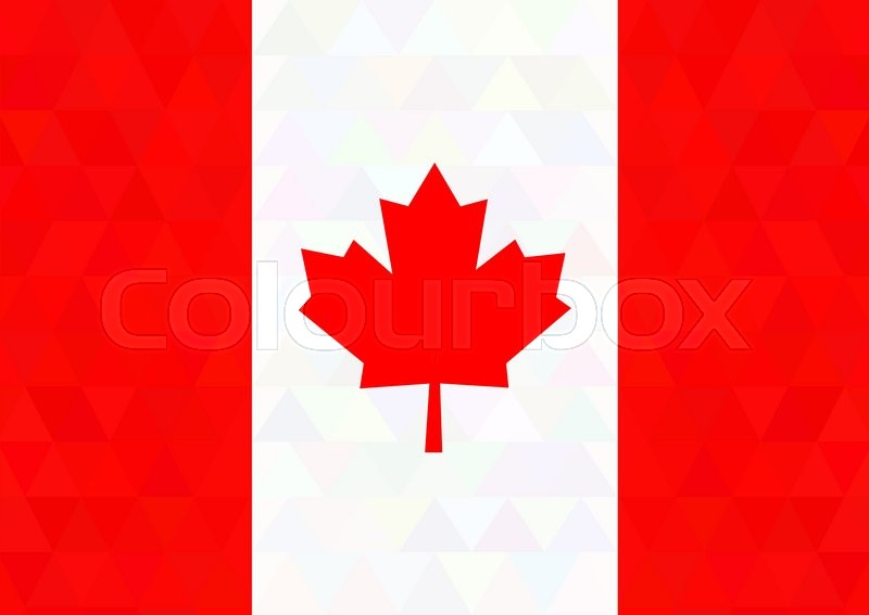 Canada flag on a triangle background. ... | Stock vector | Colourbox