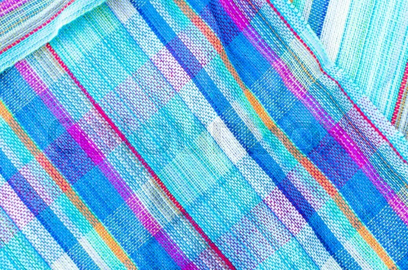 Colorful line patterned fabrics blue ... | Stock image | Colourbox