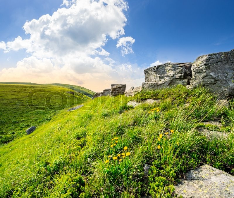 Huge boulders on the top edge of ... | Stock image | Colourbox