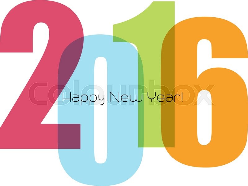 Happy new year greeting with number ... | Stock vector | Colourbox