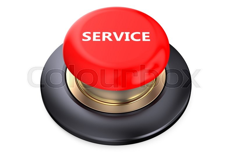 Service Red button isolated on white ... | Stock image | Colourbox